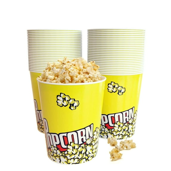 32 Oz Popcorn Buckets 50 Pack Retro Style Disposable Popcorn Box Grease ...