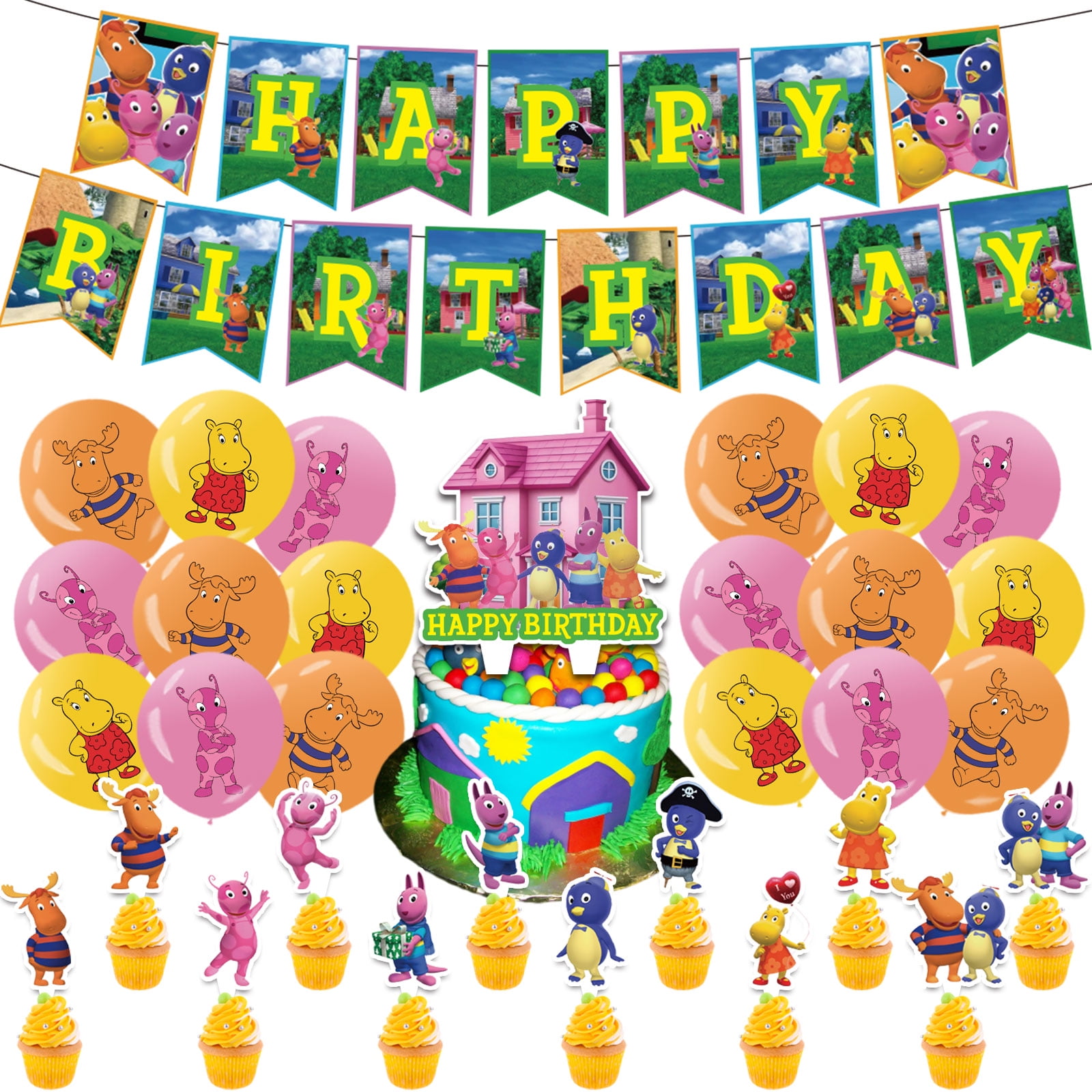 32 PCS For The Backyardigans Theme Birthday Party Decorations,With 12 ...