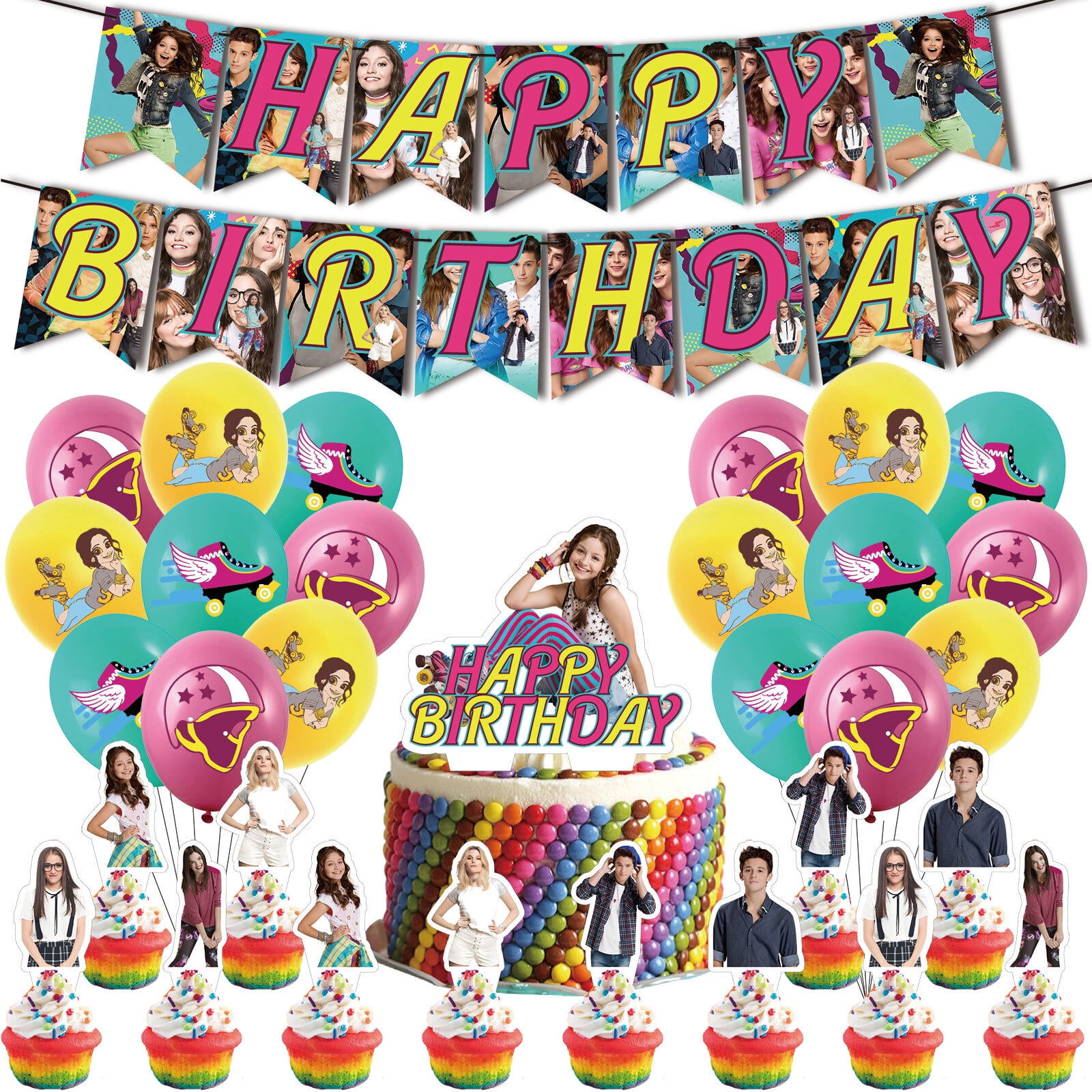 32 PCS For Soy Luna Birthday Party Decorations, with 13 Cupcake Toppers ...
