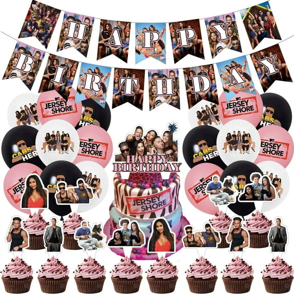 32 PCS For Jersey Shore Theme Birthday Party Decorations,13 Cupcake ...