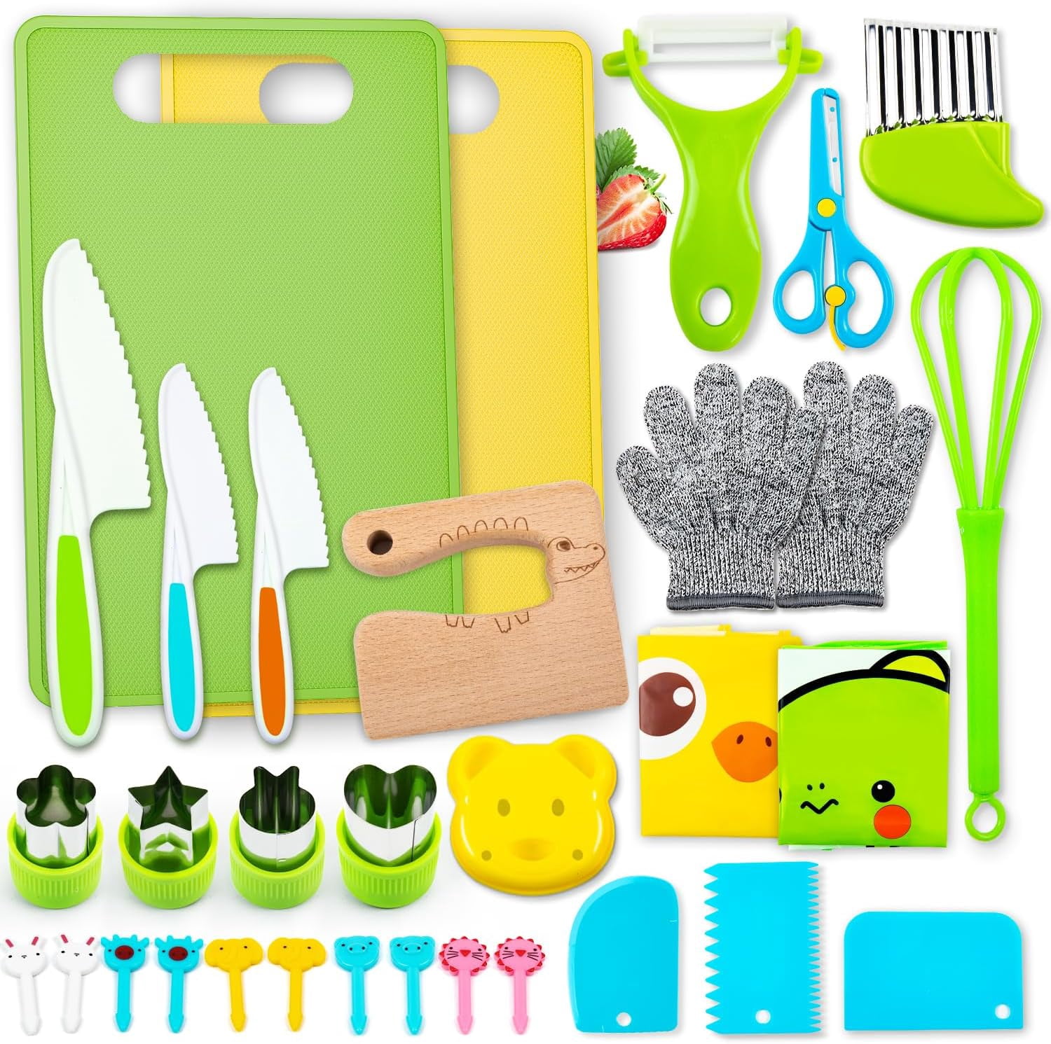 32 PCS Montessori Kitchen Tools for Toddlers, Cookware Baking Toy Sets ...