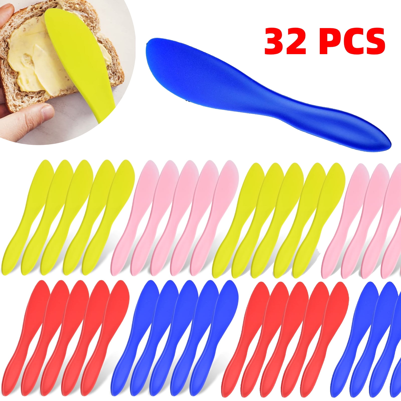 32 PCS Plastic Butter Knife Spreader, Multi Purpose Plastic Butter ...