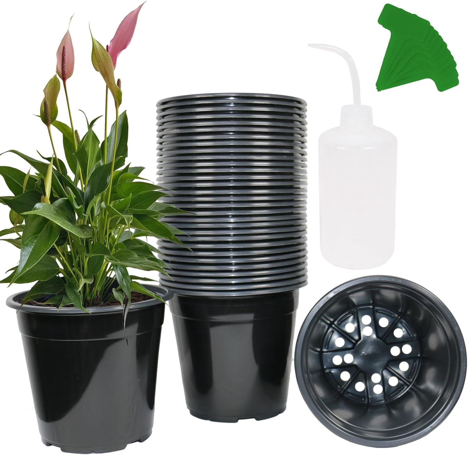 32-Pack 1.5 Gallon Nursery Pots Thickened Soft Seed Starting Container ...