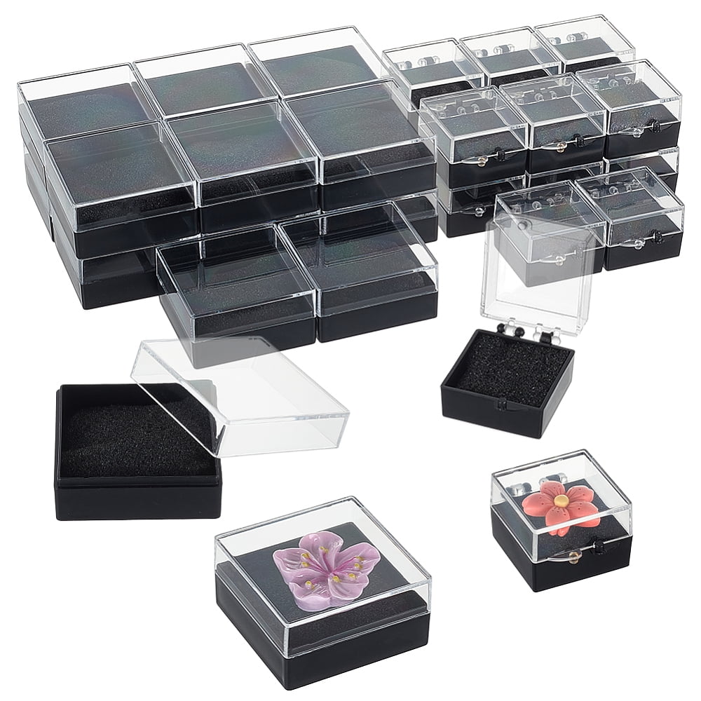 32 Pack 2 Sizes Badge Display Cases for Pins Storage Plastic Boxes with ...