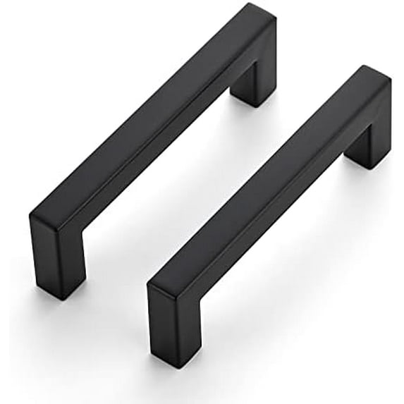 32 Pack 4 Inch Square Cabinet Handles Matte Black Drawer Pulls Kitchen ...