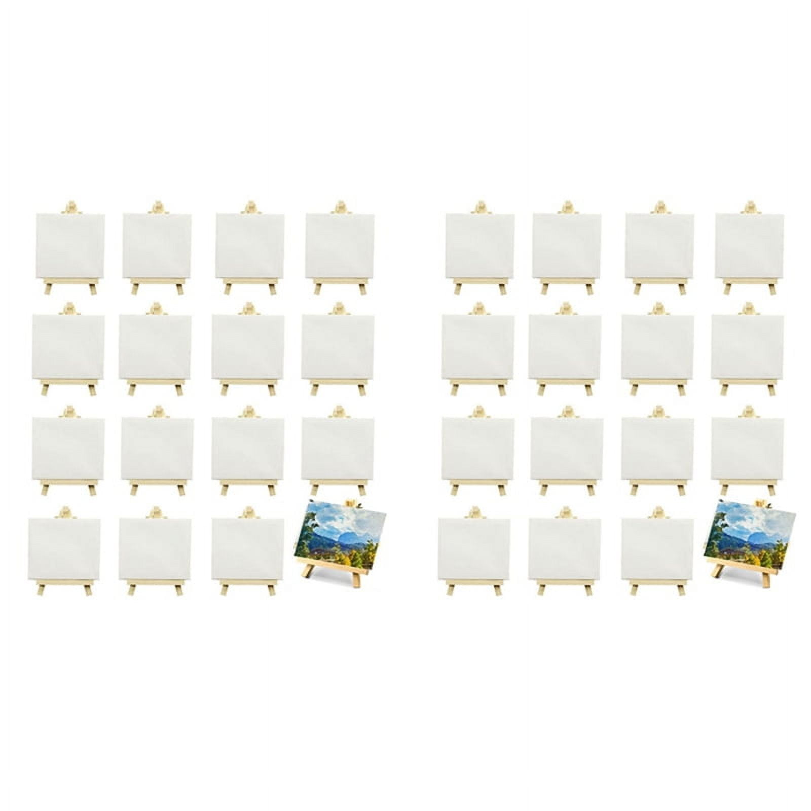 32 Pack 4 X 4 Inch Stretched Mini Canvases Small Painting Canvas with ...