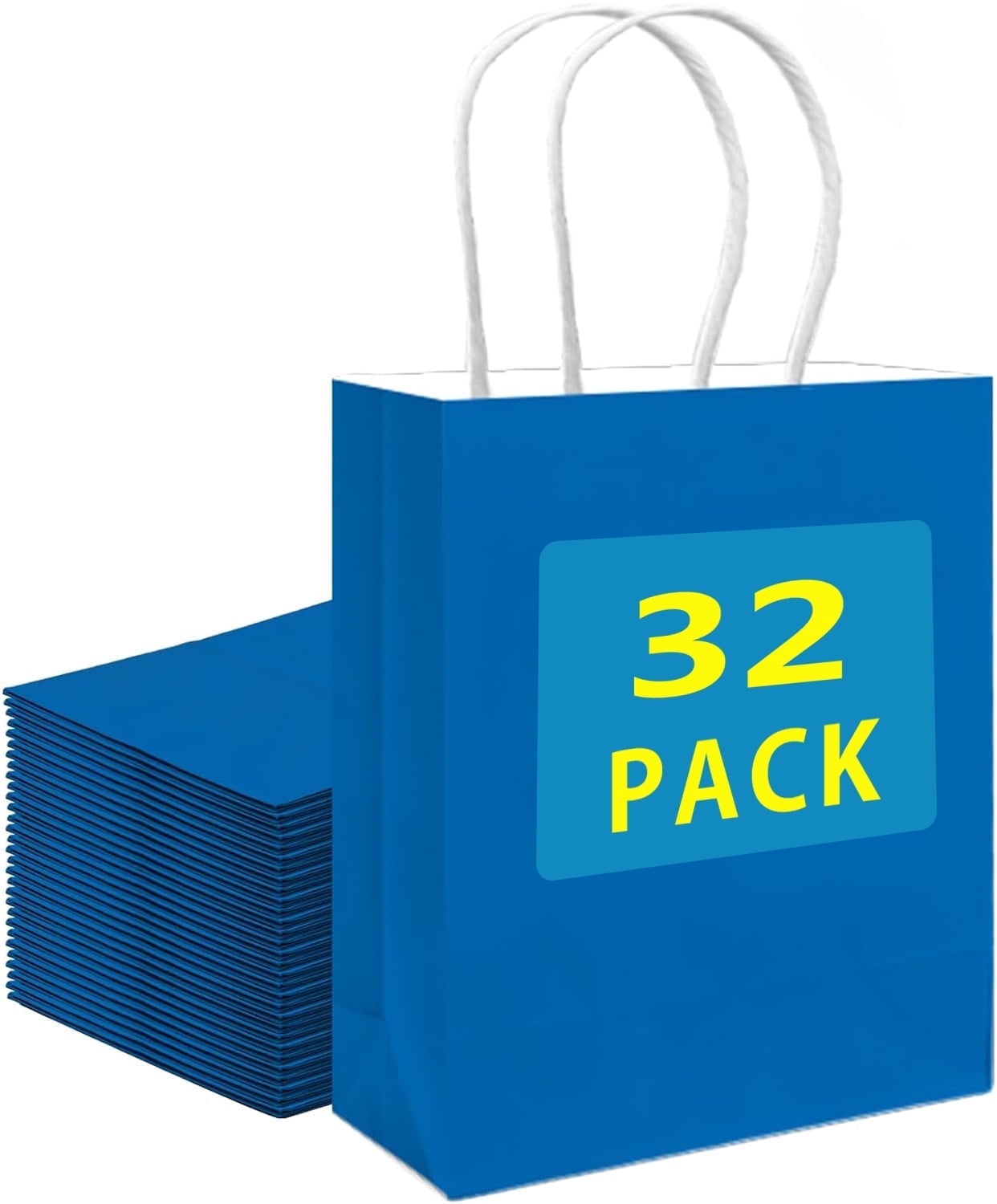 32 Pack 8.3’’x6.3’’x3.1’’ Small Royal Blue Paper Bags with Handles Bulk ...