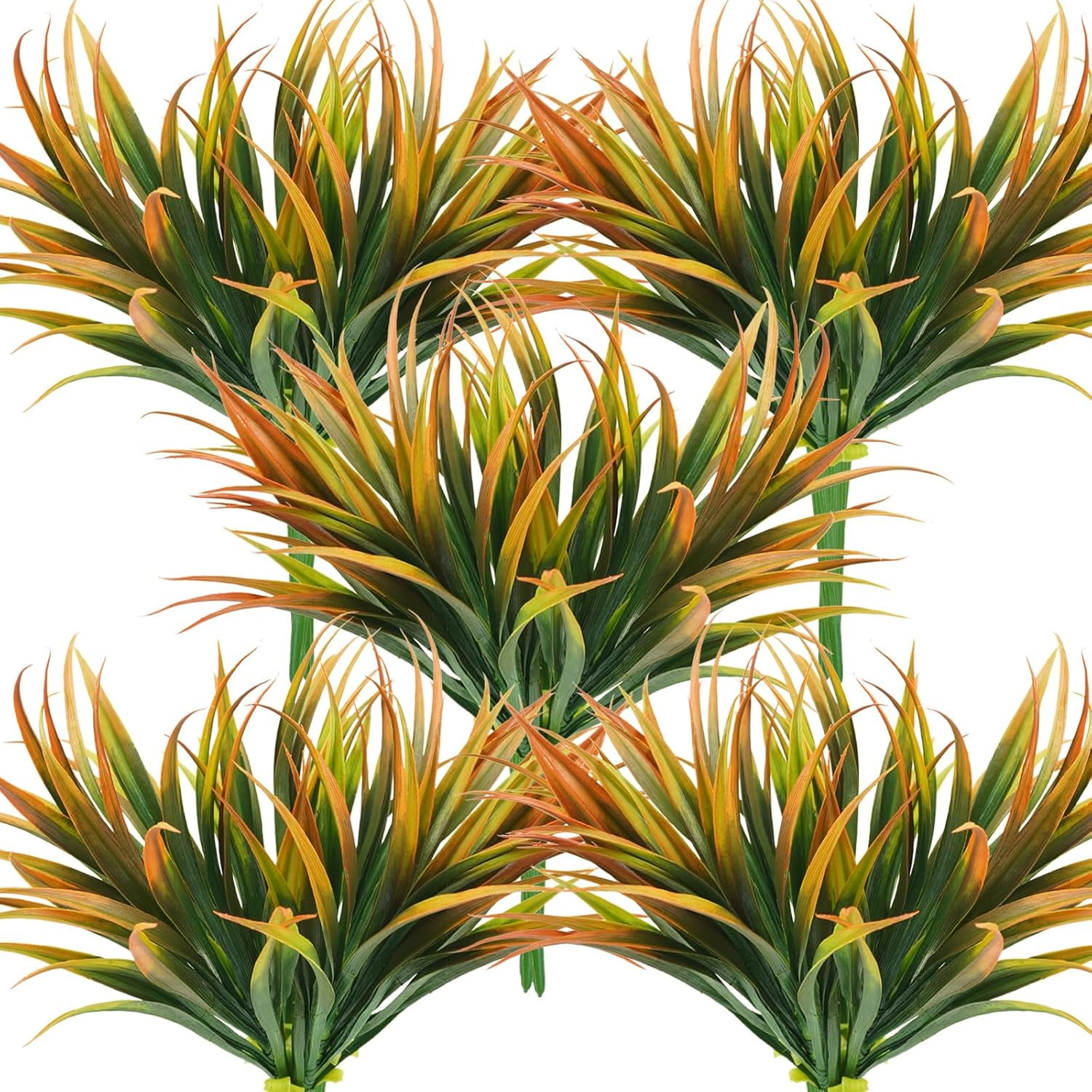 32 Pack Artificial Grass Fake Greenery 17.3in Outdoor Plastic Greenery ...