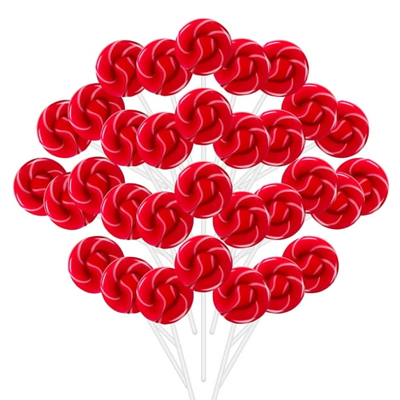 32 Pack Bulk Red AIF9 & White Twist Swirl Lollipops Cranberry Flavor ...