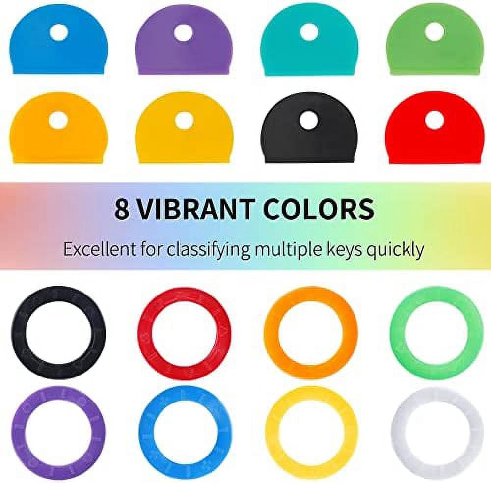 32 Pack Key Cap Tags Set in 8 Assorted Colors Plastic Key Identifier ...