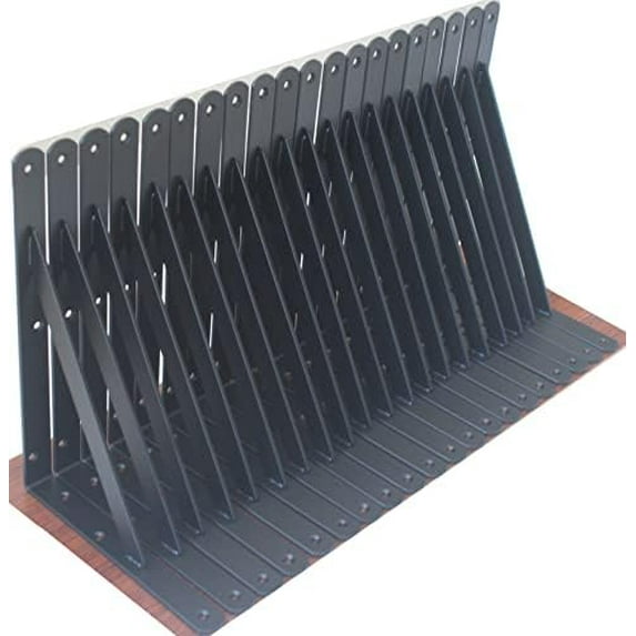 32 Pack L11 x H 8" Black Heavy Duty Shelf Brackets with Screws Metal ...