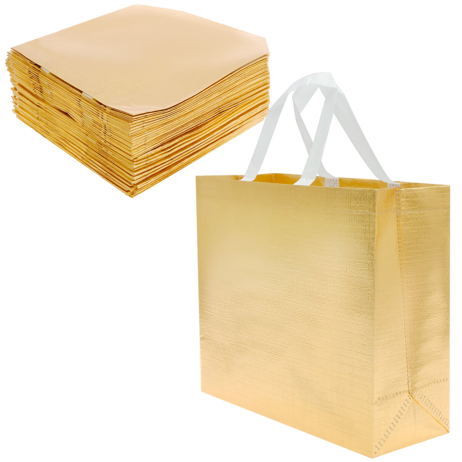 32 Pack Metallic Bling Bags Bulk Set Versatile Space Saving Glossy Gold ...