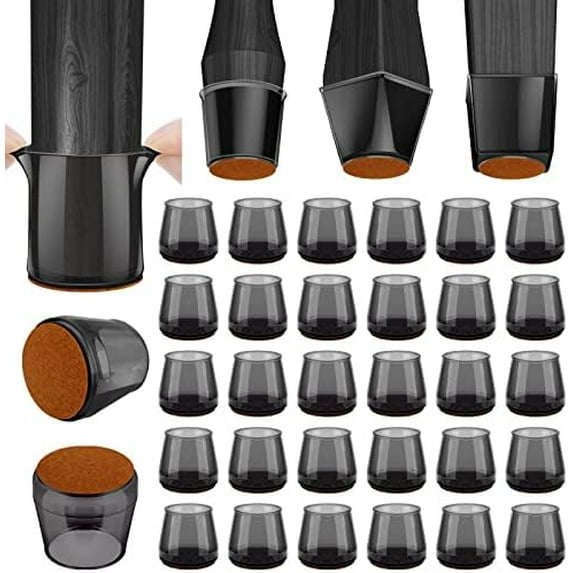 32 Pack Silicone Chair Leg Floor Protectors, Stool Leg Protectors Cap ...