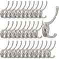 32 Pack Silver Coat Hooks Wall Mounted with 64 Screws Retro Double ...