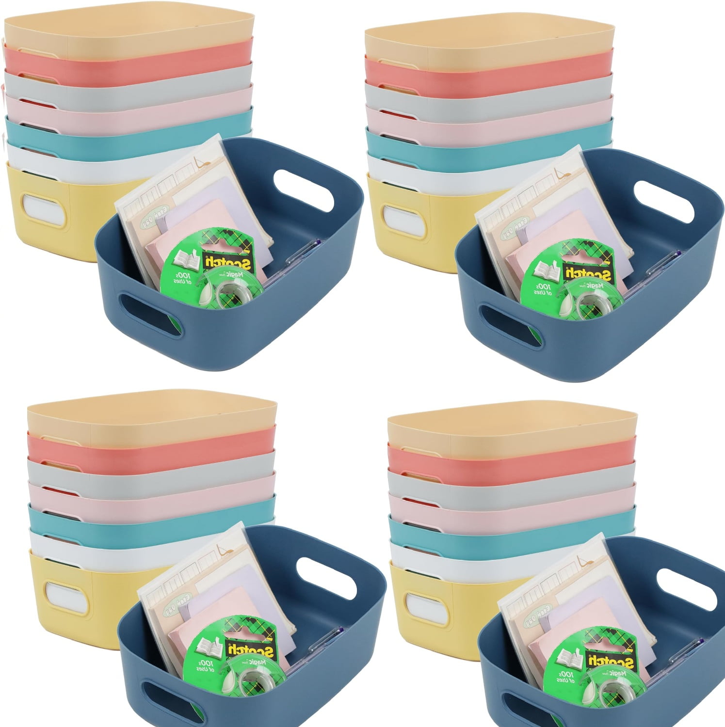 32 Pack Small Drawer Organizer Bins, Plastic Storage Bins Storage ...