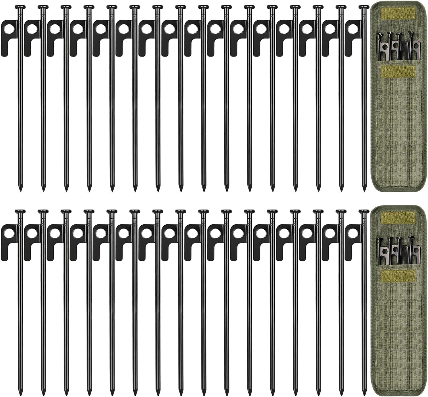 32 Pack Tent Stakes, 8in Heavy Duty Tent Stakes with Storage Bag ...