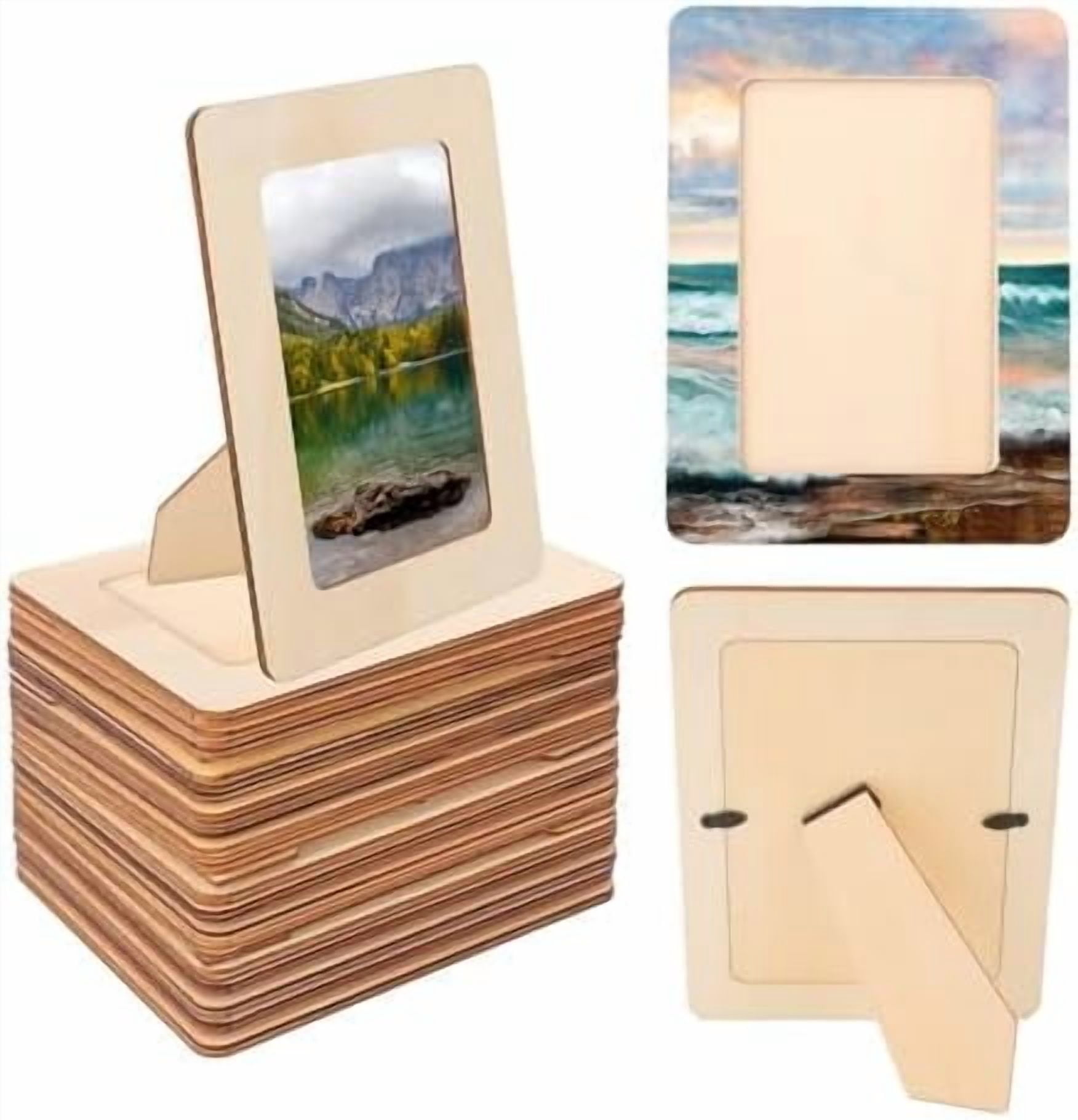 32 Pack Unfinished Wooden Picture Frames Set with 4x6 inch Photos ...