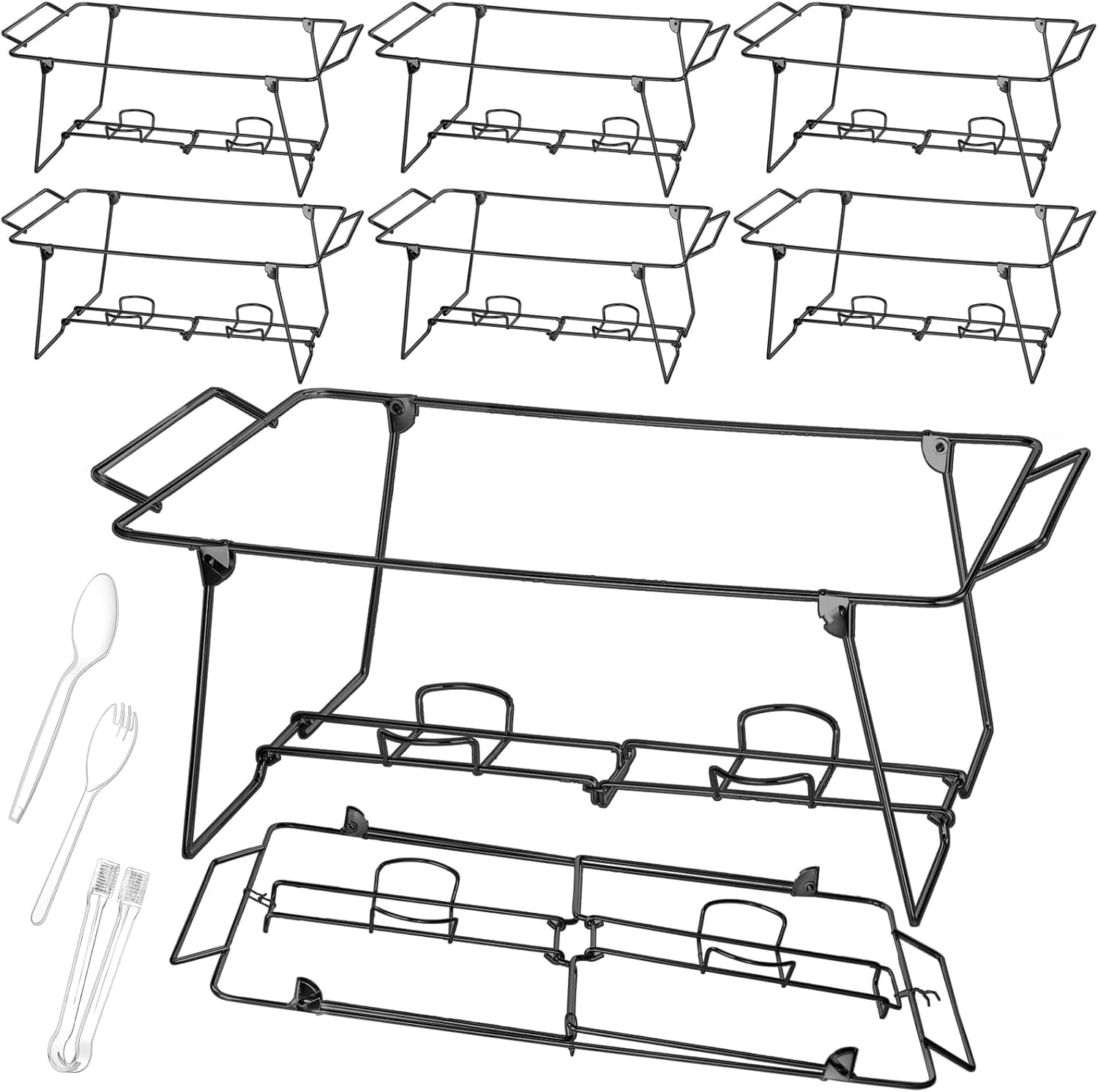 32 Pack Wire Buffet Rack Stand Folding Chafing Stand Chrome Frame ...