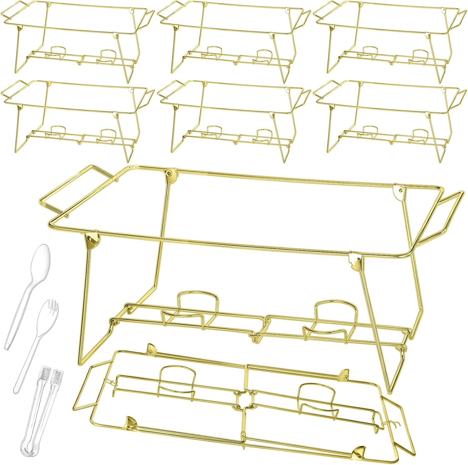 32 Pack Wire Buffet Rack Stand Folding Chafing Stand Chrome Frame ...