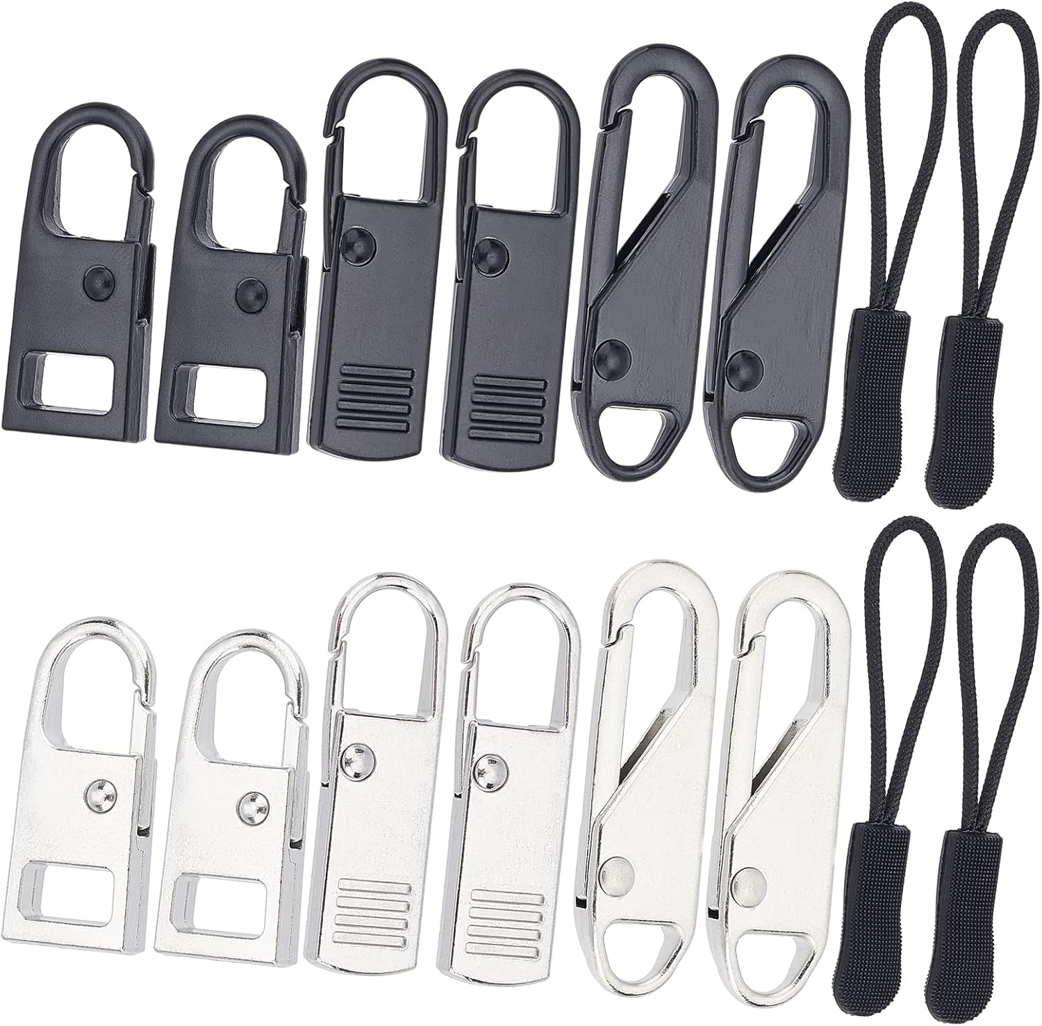 32 Pack Zipper Pull Replacement Universal 4 Styles Zipper Pulls Tab ...