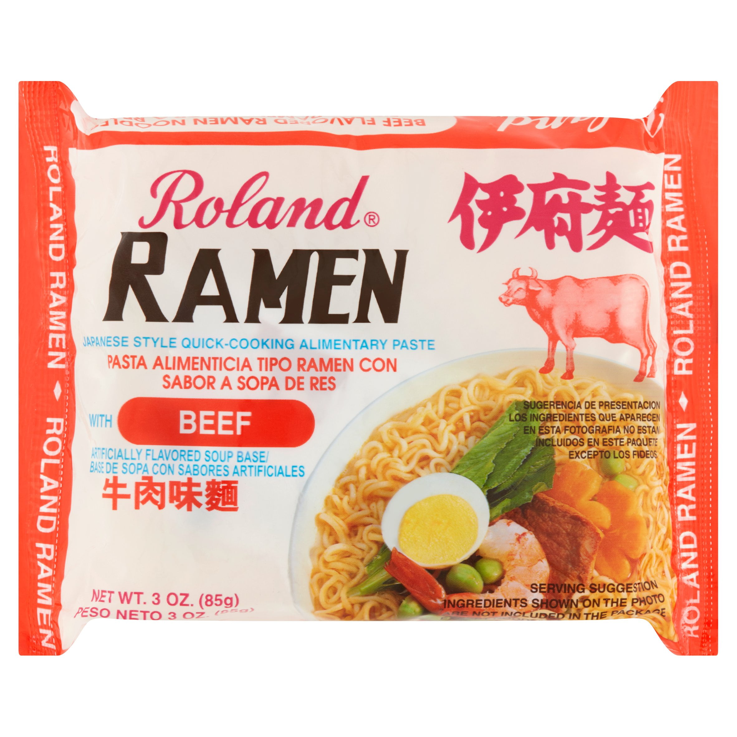 (32 Packs) Roland Ramen Beef Flavored Ramen Noodles, 3 oz - Walmart.com