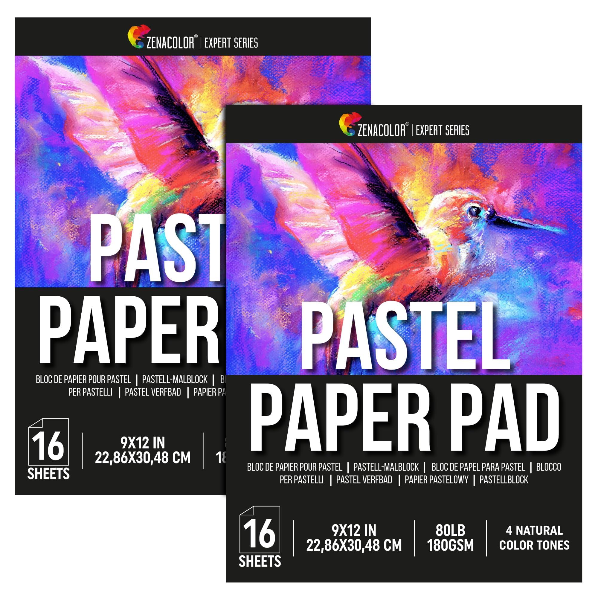 32 Pages Oil Pastel Paper Pad Set - 4 Shades of Natural-Toned Thick ...