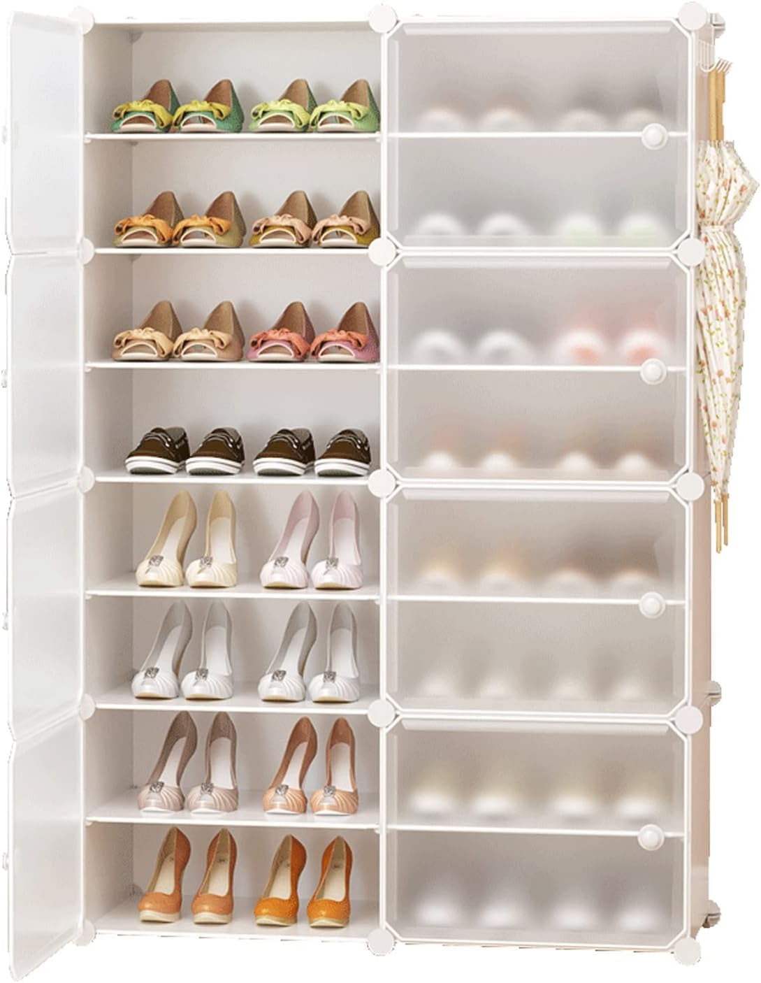 32 Pair Shoe Storage Boxes,32 Pair Stackable Shoe Storage Cabinet ...