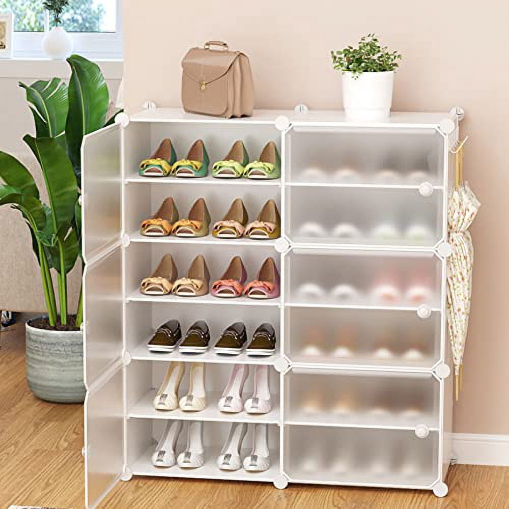 32 Pair Shoe Storage Boxes,32 Pair Stackable Shoe Storage Cabinet ...