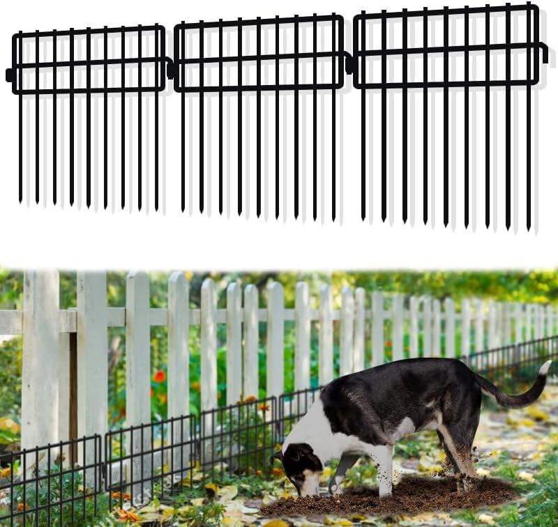 32 Panels Animal Barrier Fence No Dig, 32ft(L) X 13in(H) 1.2in Gap ...
