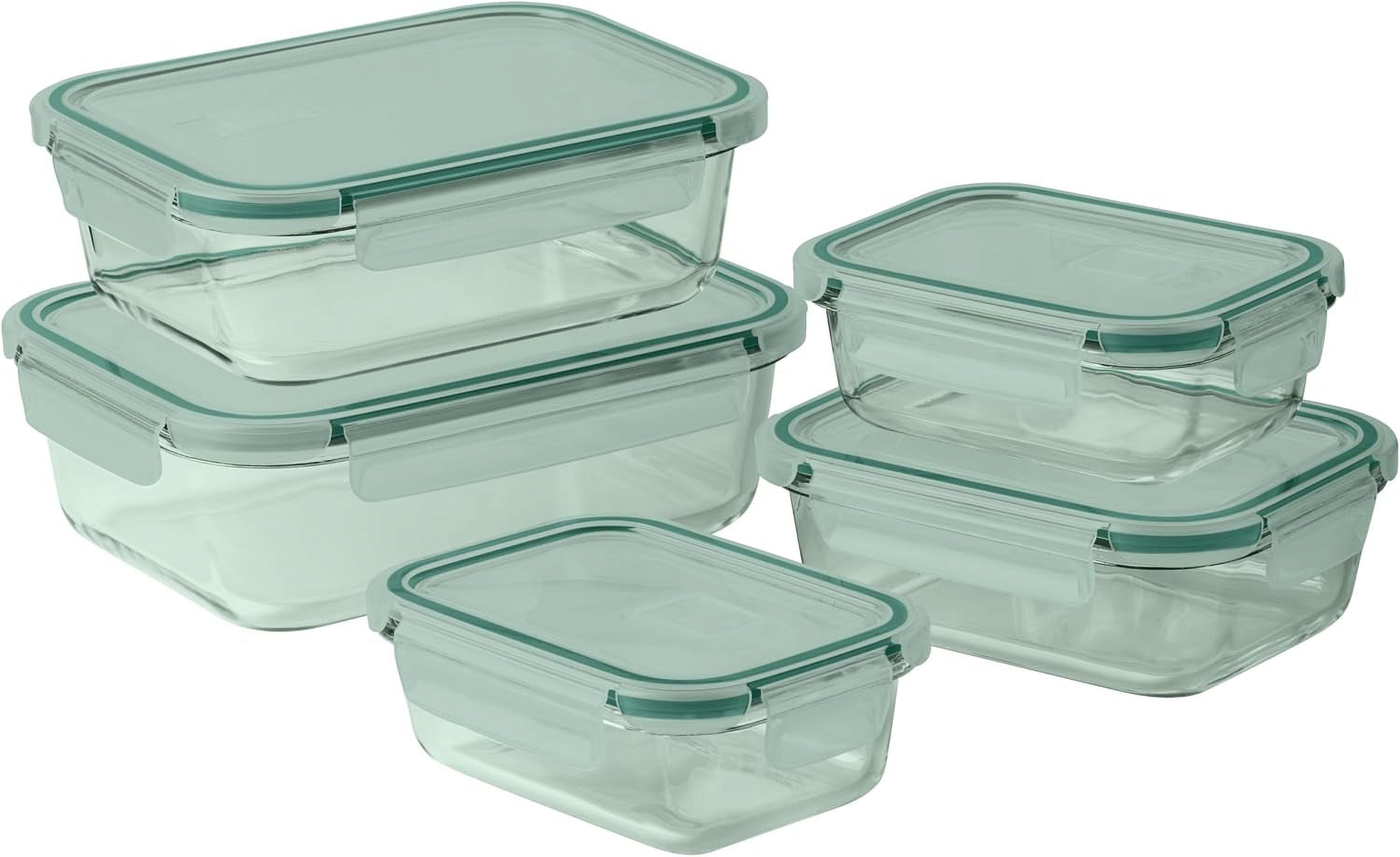 32-Pc. Borosilicate Glass Food Container Set with Dividers - 4 ...