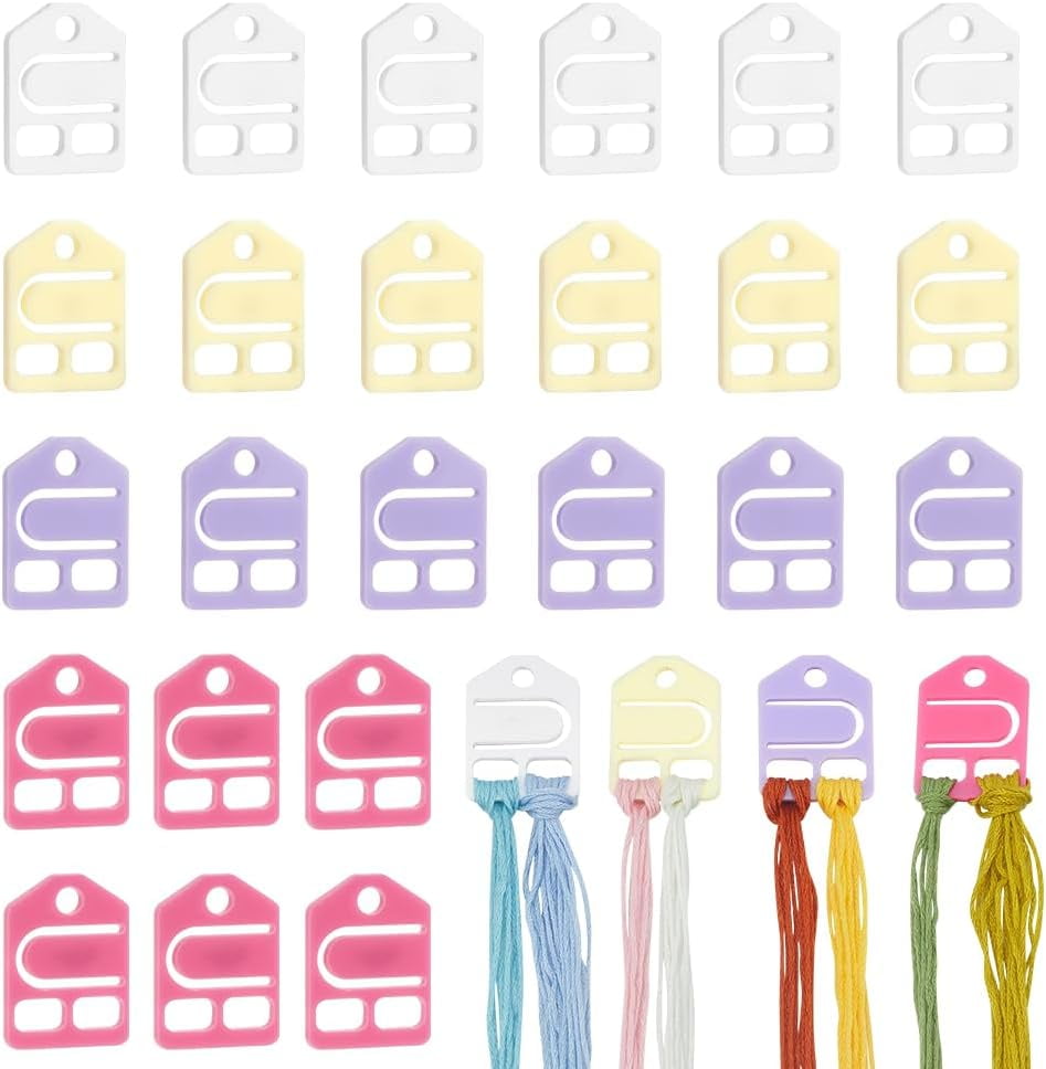 32 Pcs 4 Colors Acrylic Embroidery Floss Floss Thread Drops with Label ...