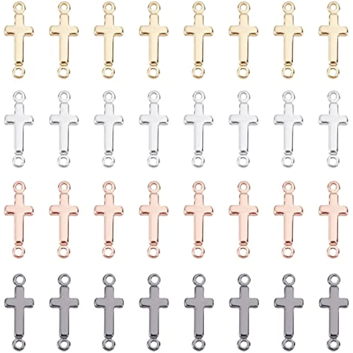 32 Pcs 4 Colors Cross Links Connectors Brass Sideways Cross Connector ...