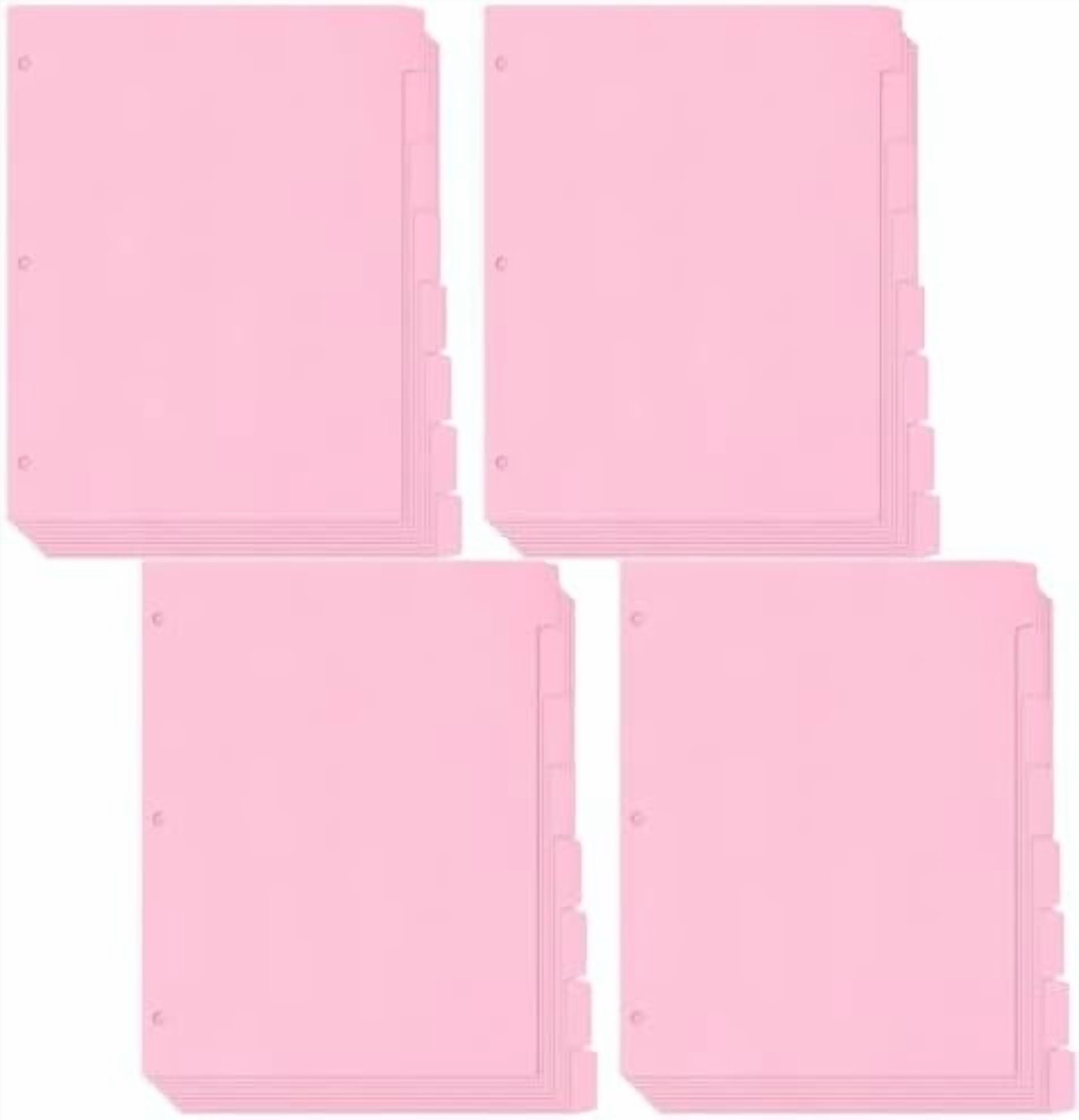 32 Pcs/4 Sets Pink 3 Ring Binder Dividers with Tabs for Binder, 8 Tabs ...