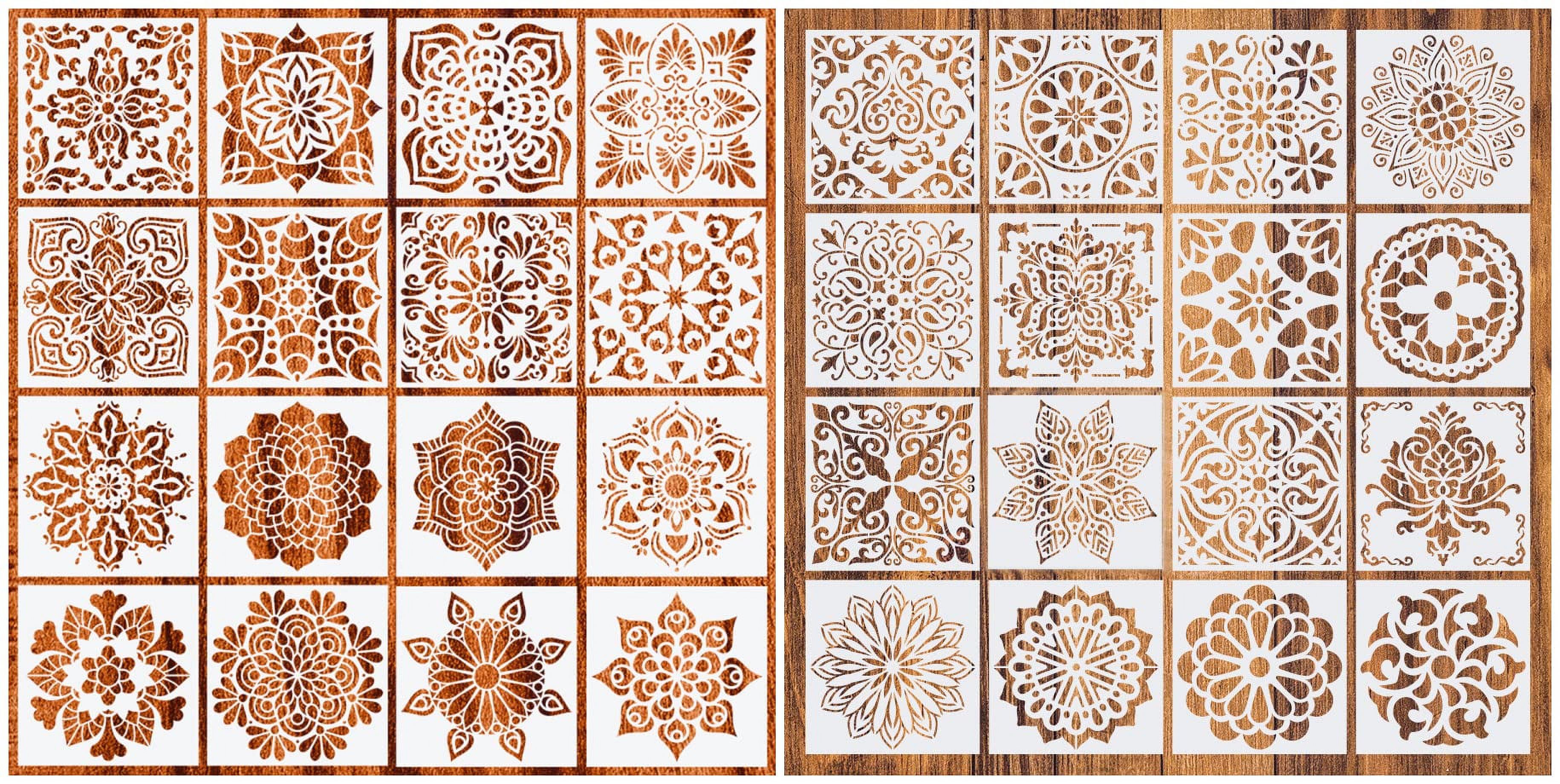 32 Pcs (6 x 6 Inch) Reusable Stencils, Mandala Stencils Mandala Dot ...