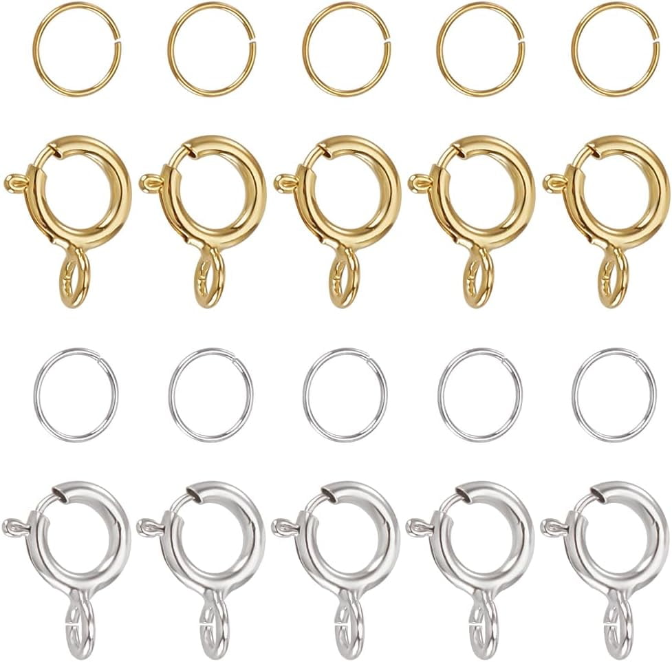 32 Pcs 925 Sterling Silver Ring Clasps with 4mm Open Jump Rings ...