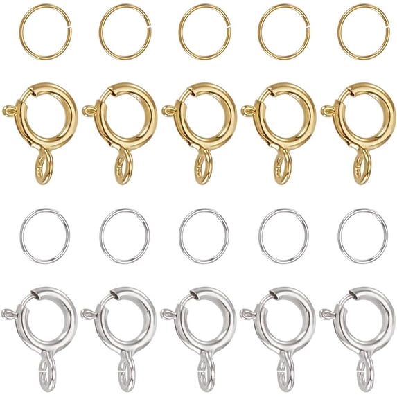 32 Pcs 925 Sterling Silver Ring Clasps with 4mm Open Jump Rings ...