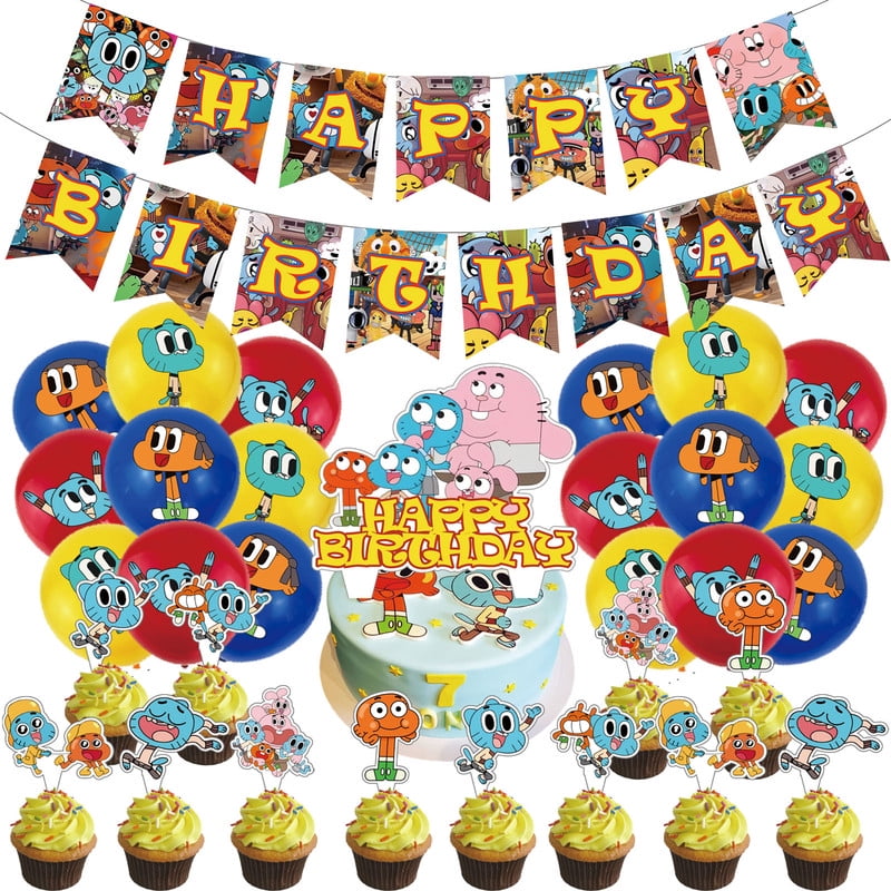 32 Pcs For The Amazing World of Gumball Theme Birthday Party ...