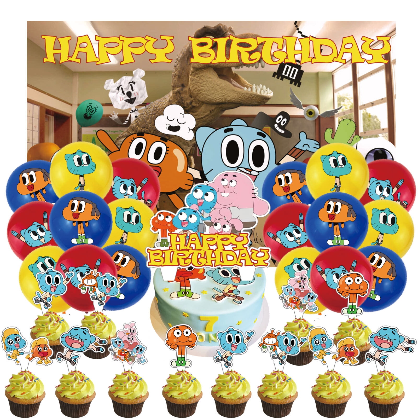 32 Pcs For The Amazing World of Gumball Theme Birthday Party Supplies ...