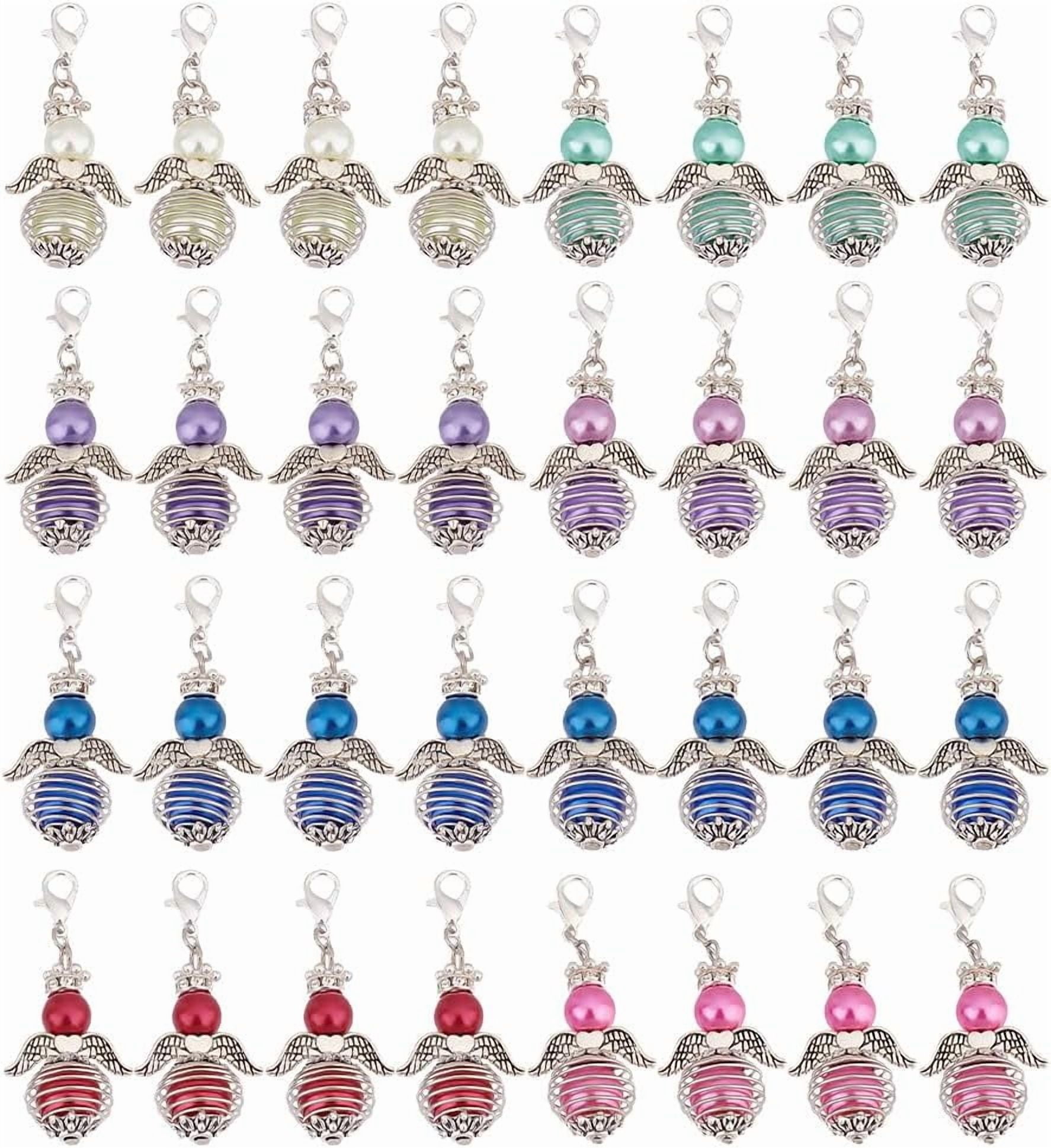 32 Pcs Angel Wing Stitch Markers 8 Colors Locking Stitch Marker Alloy ...
