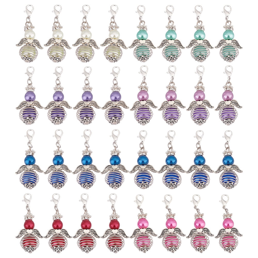 32 Pcs Angel Wing Stitch Markers 8 Colors Locking Stitch Marker Alloy ...