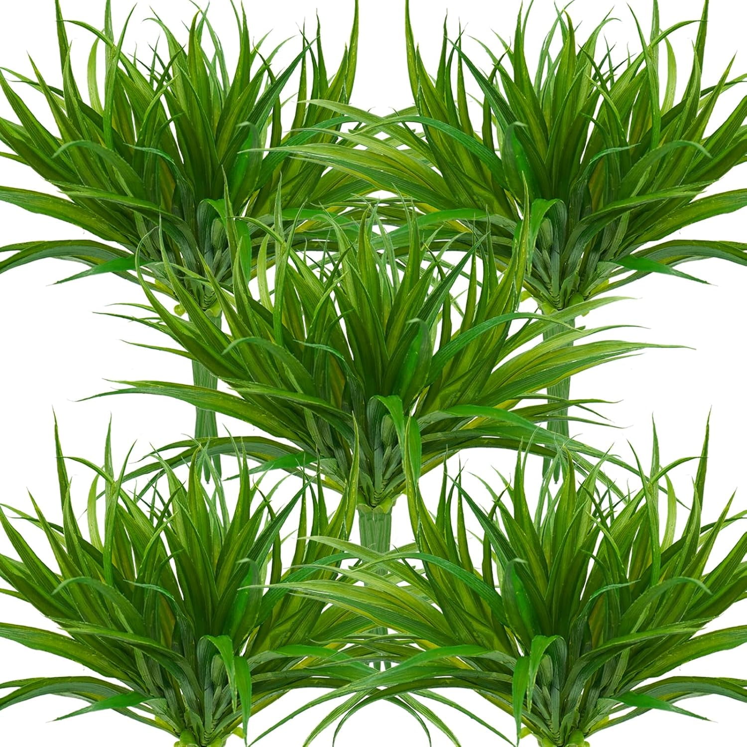 32 Pcs Artificial Grass Fake Grass Plants 17.3in Outdoor Plants UV ...