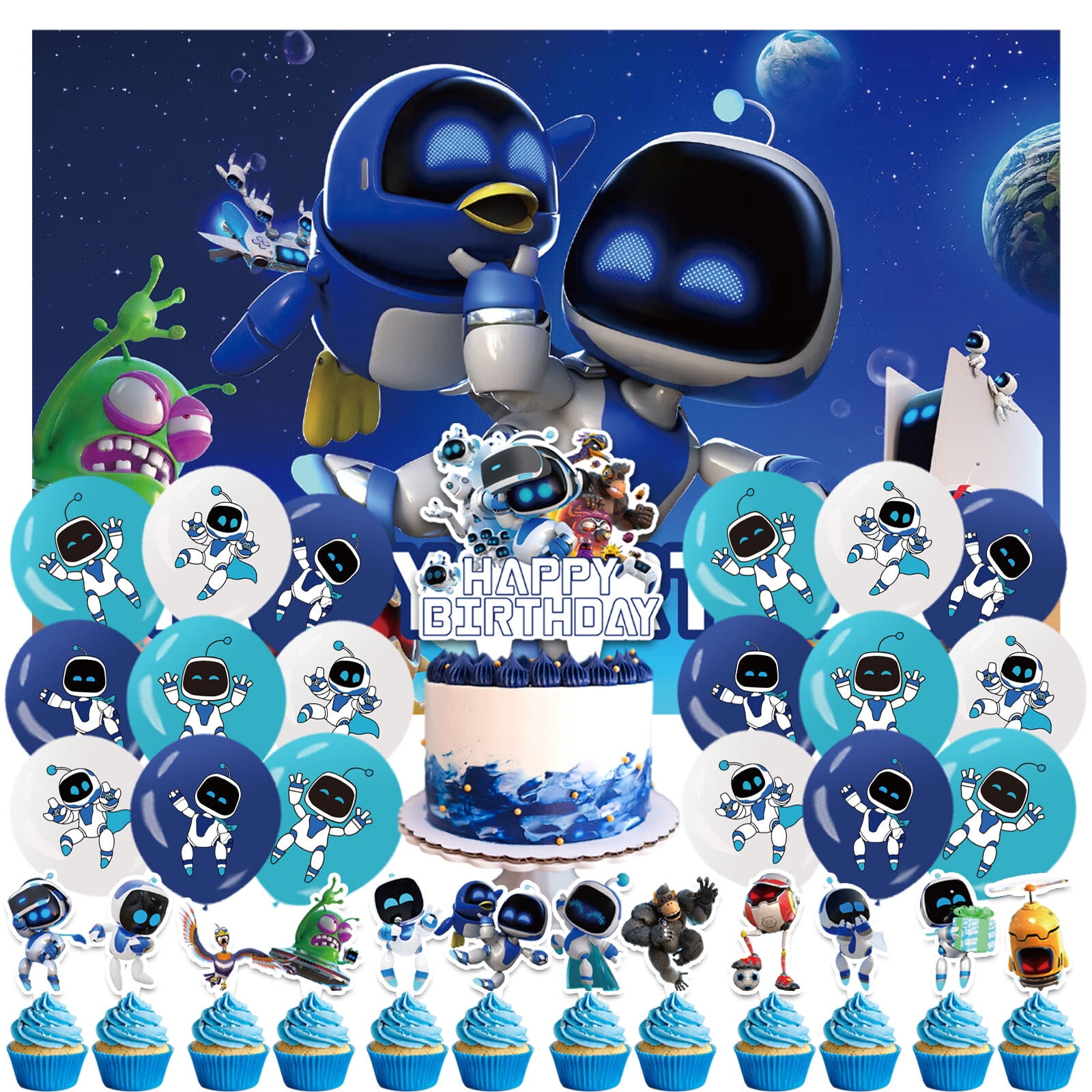 32 Pcs For Astro Bot Games Theme Birthday Party Supplies Party Favor ...