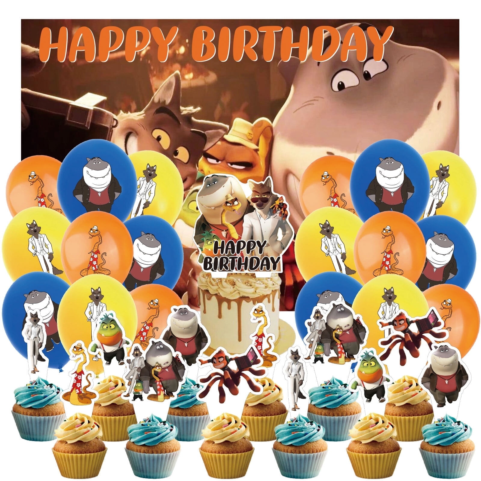 32 Pcs For The Bad Guys Cartoon-Themed Party Decorations and Favors Set ...