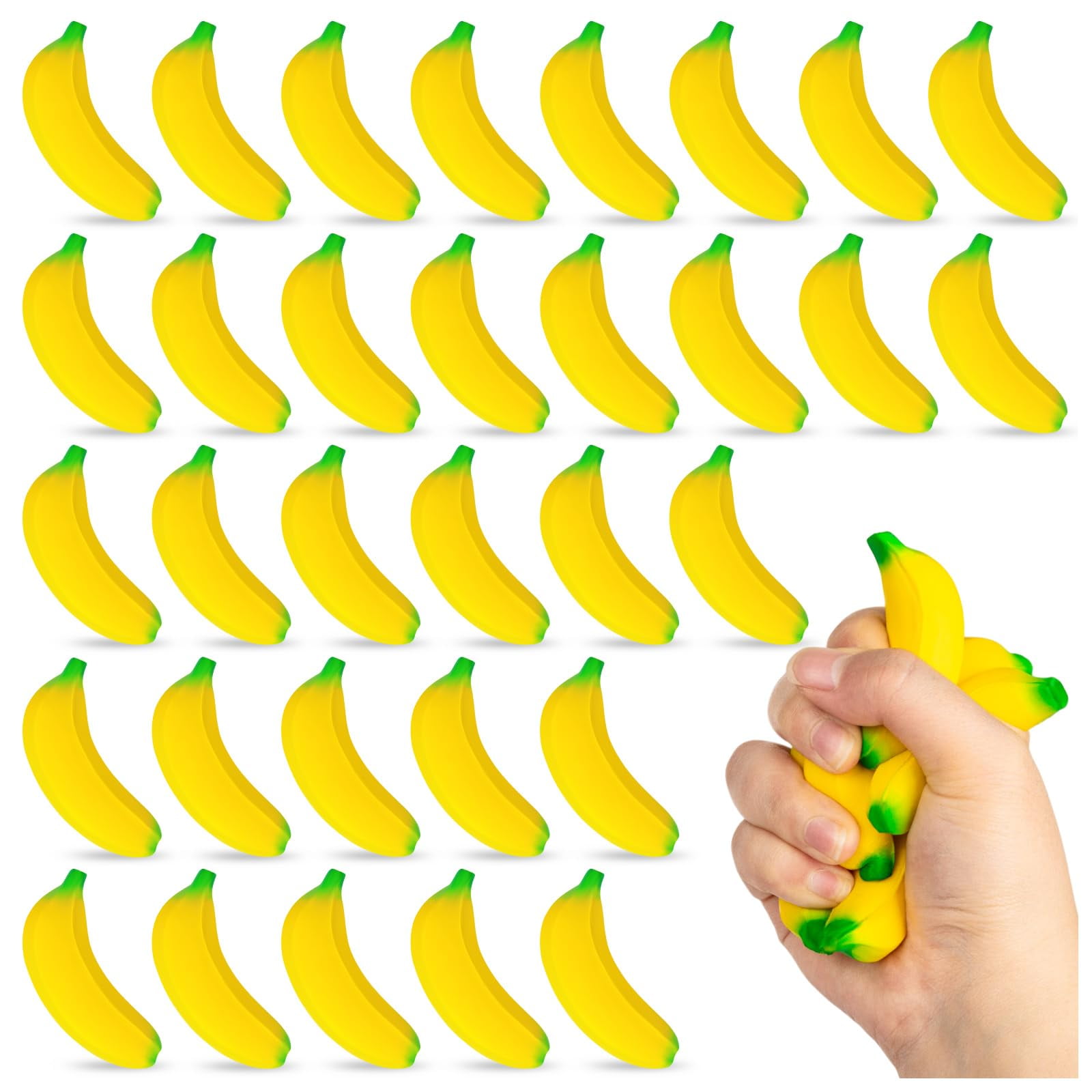 32 Pcs Bananas Stress Toys, Fidget Toy Banana Stress Balls Pu Banana ...