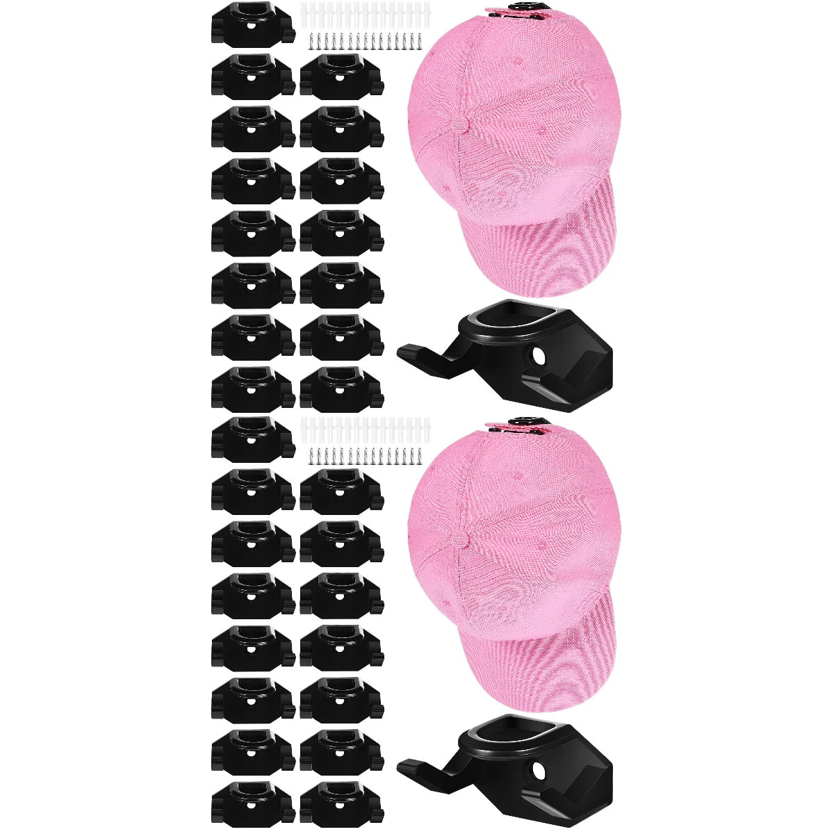 32 Pcs Baseball Cap Hook Wall Hat Rack Hangers Hooks Clips For Hanging ...