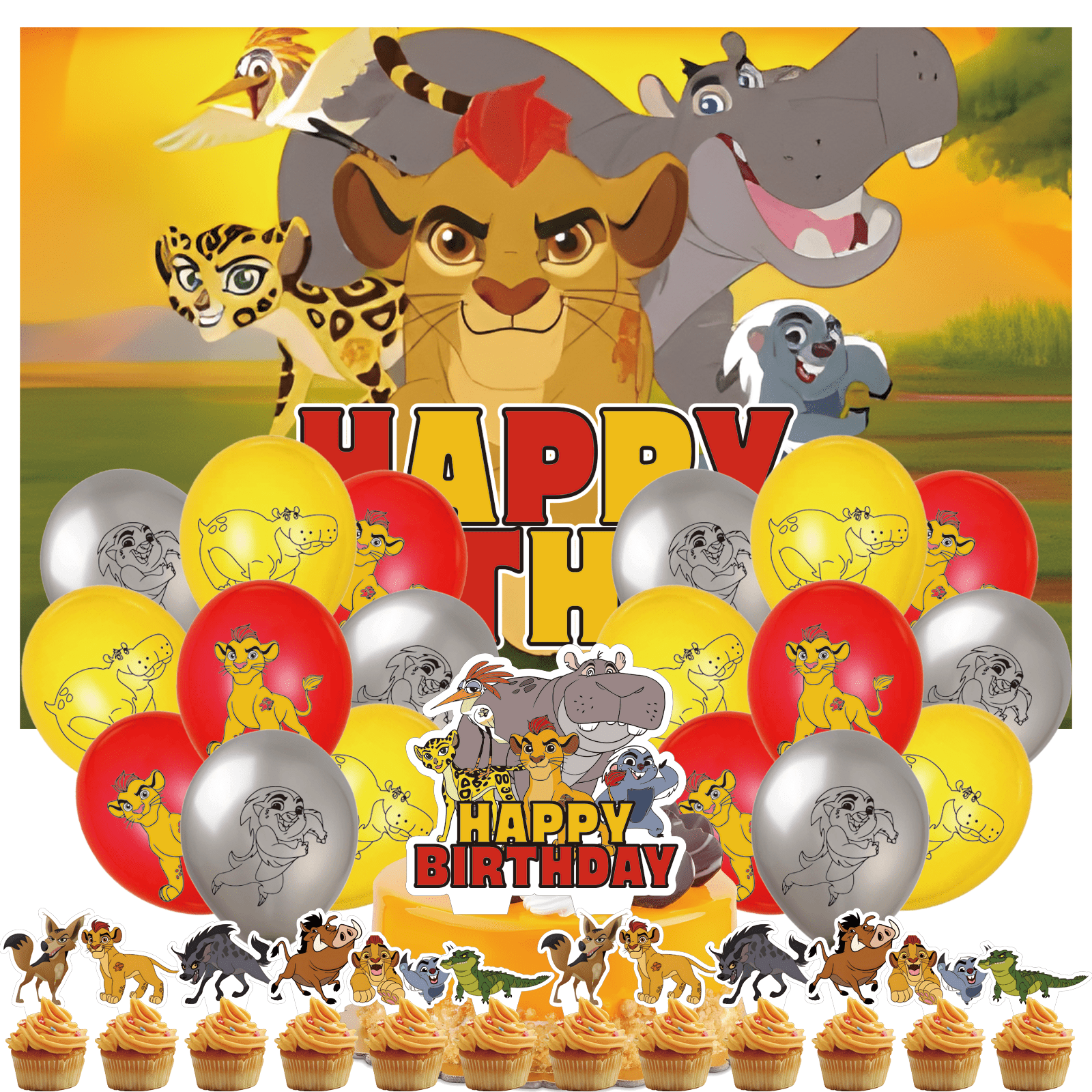 32 Pcs For Lion Guard Theme Birthday Party Decorations,With 5*3ft ...