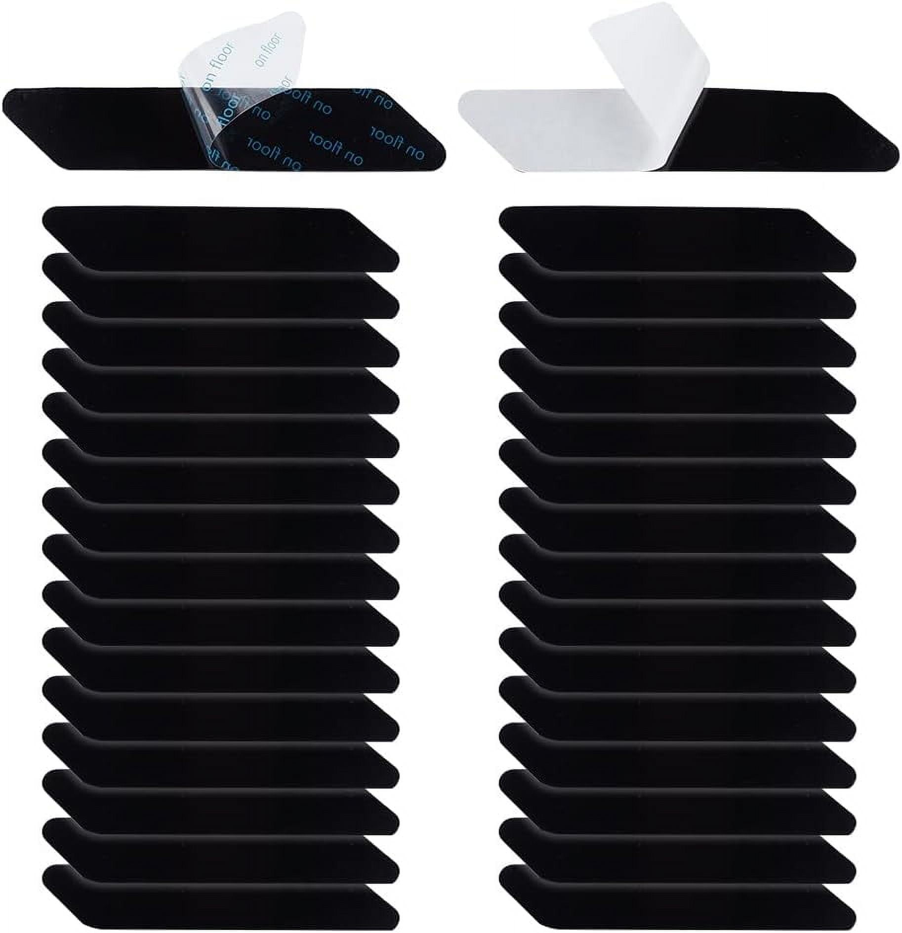 32 Pcs Black Rug Gripper Carpet Tape Rectangle Adhesive Non-Slip Carpet ...
