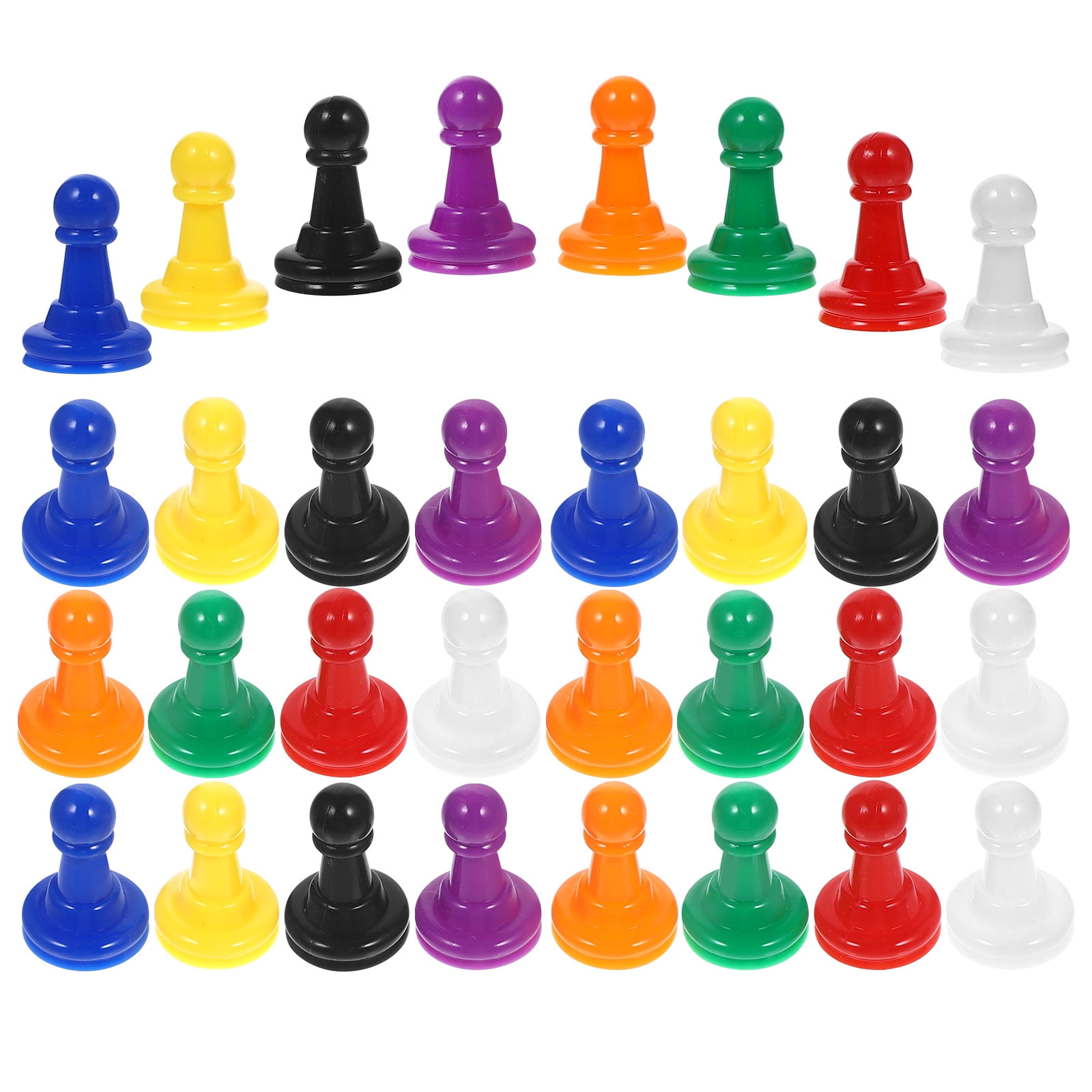 32 Pcs Board Game Pieces Colorful Plastic Chess Multicolor Pawn Chess ...
