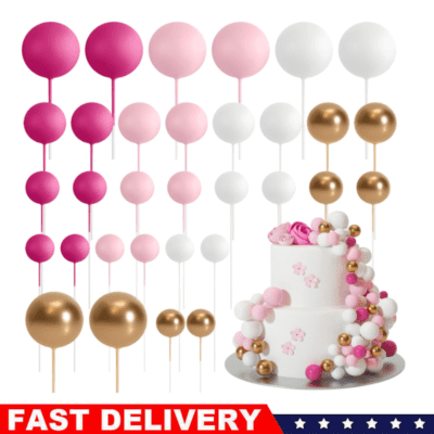 32 Pcs Cake Topper Decorations Mini Balloons Cake Topper Foam Balls ...