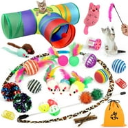 Playology Cat Toy Set | 5-Pack Feather Fish | Interactive Feather Toys ...